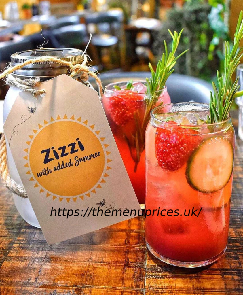 Zizzi Soft Drinks Menu Prices UK