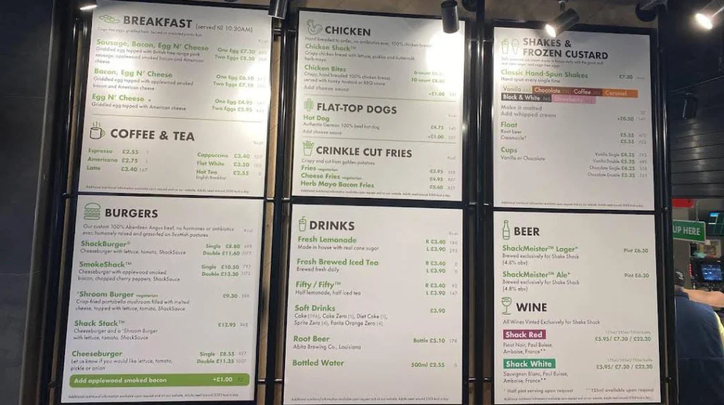 Shake Shack Menu Latest Prices UK 2025
