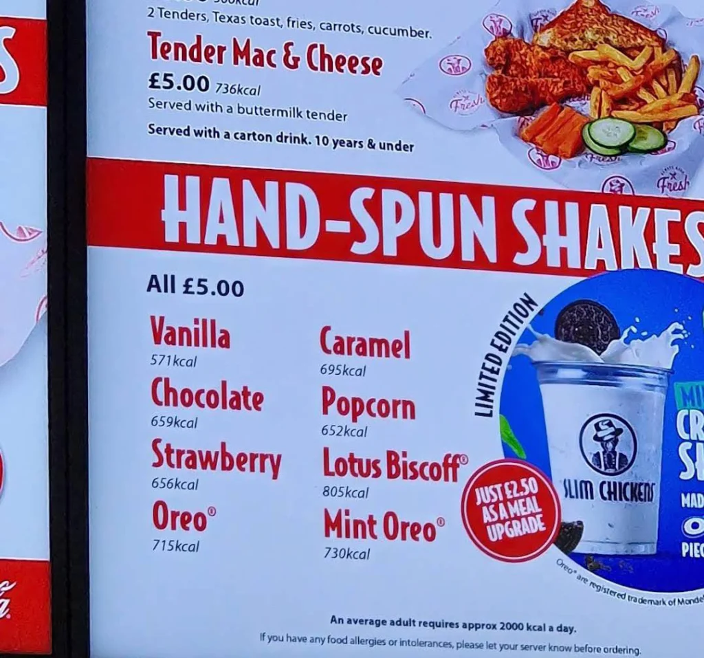 Slim Chickens Menu Latest Prices UK 2025