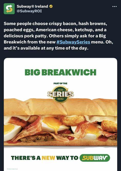 Subway Breakfast Menu Latest Prices UK 2025