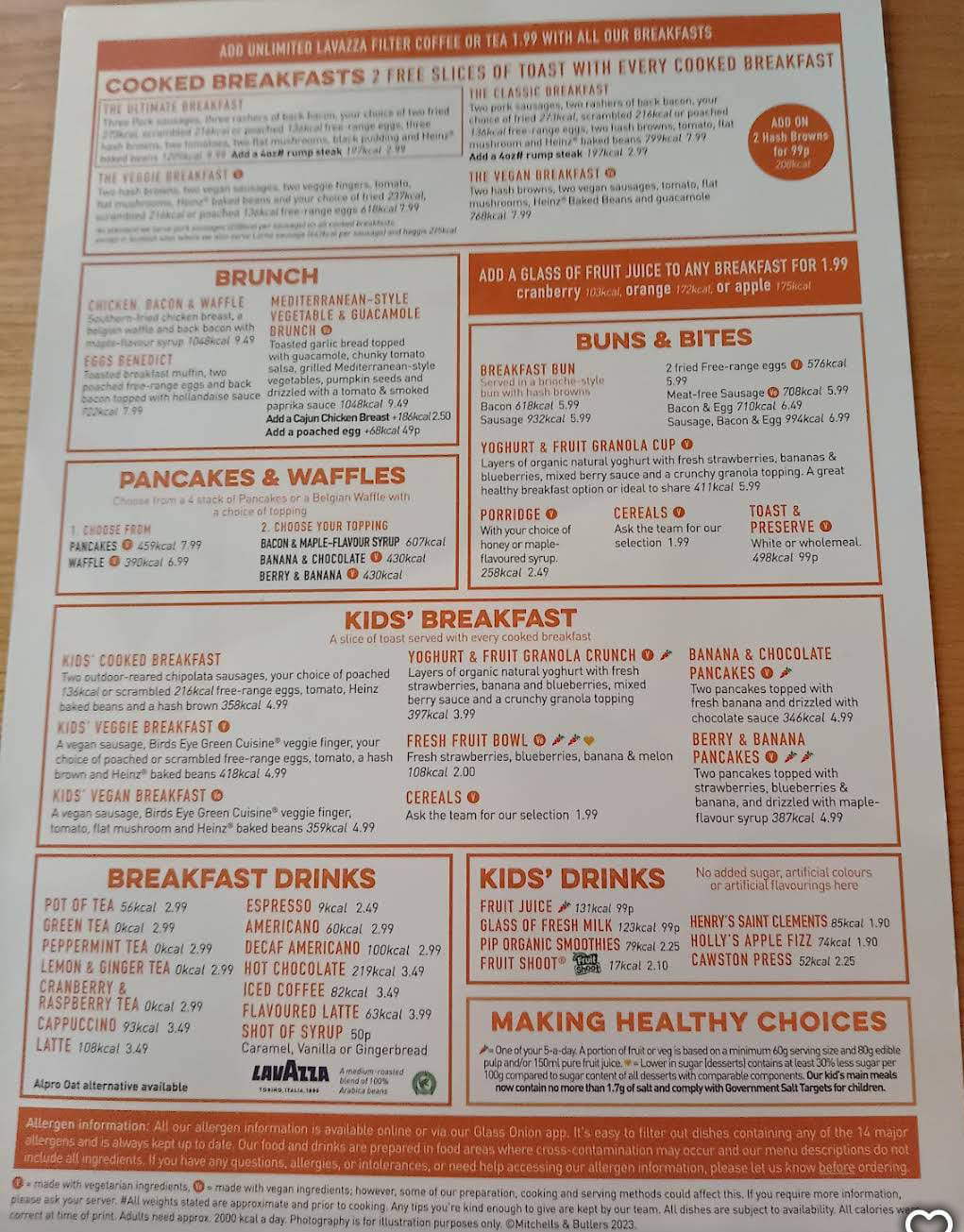 Harvester Menu Latest Prices UK 2025