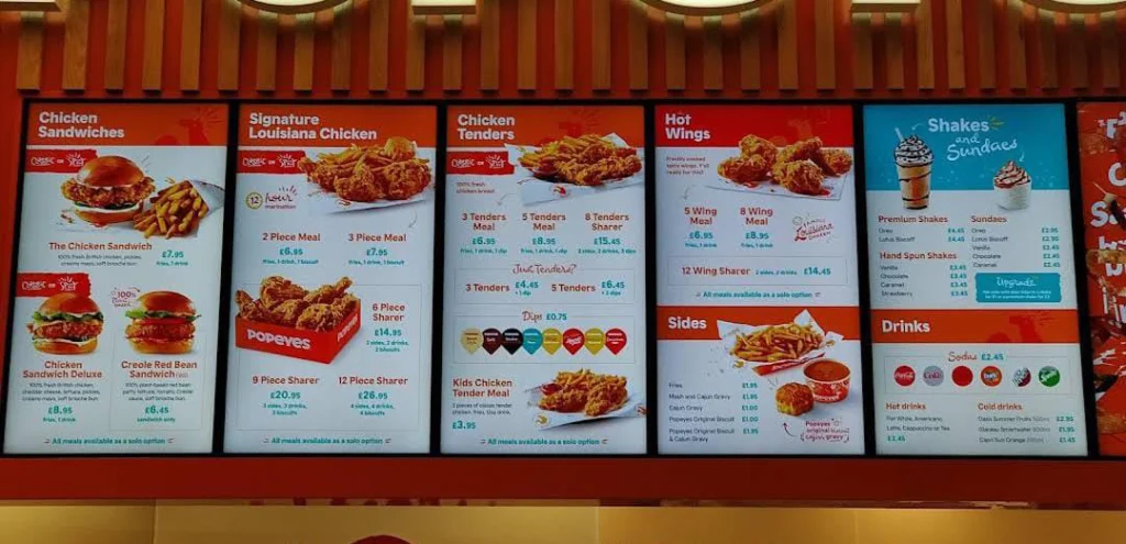 Popeyes Menu Latest Prices UK 2025