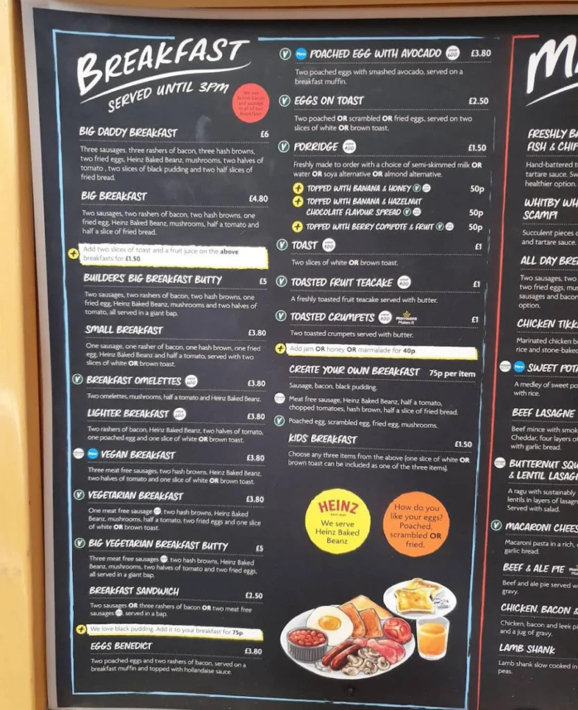 Morrisons Cafe Menu Latest Prices UK 2024