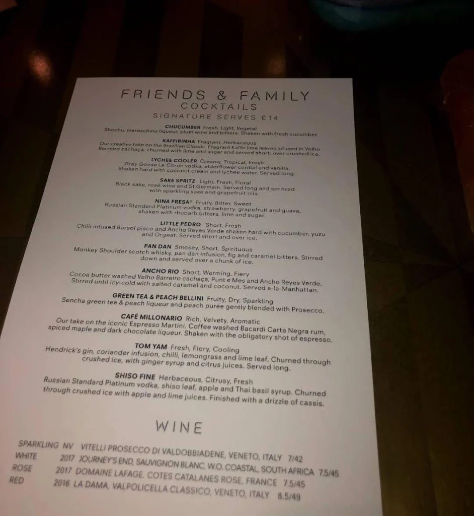 Sushi Samba Covent Garden Menu Latest Prices UK 2025