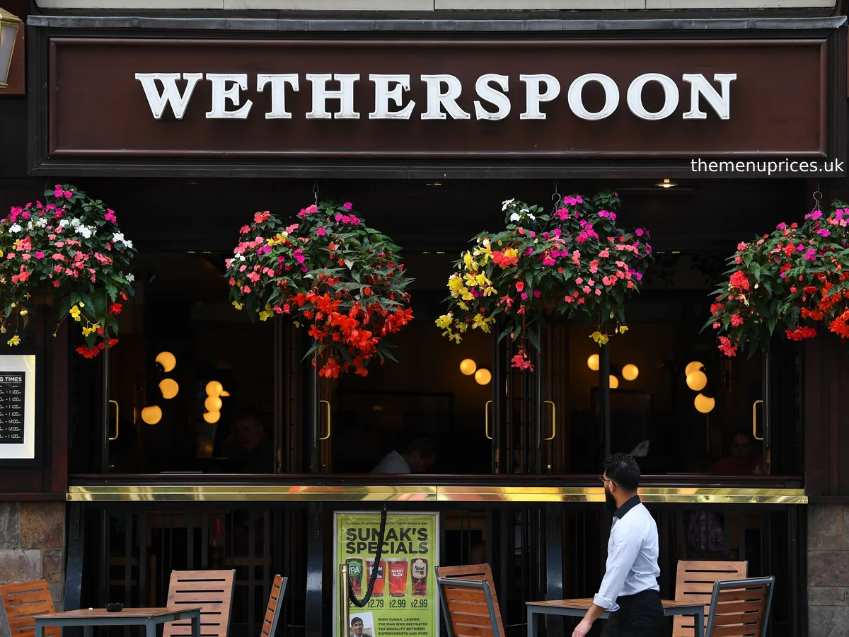 Wetherspoons Menu Latest Prices UK 2025